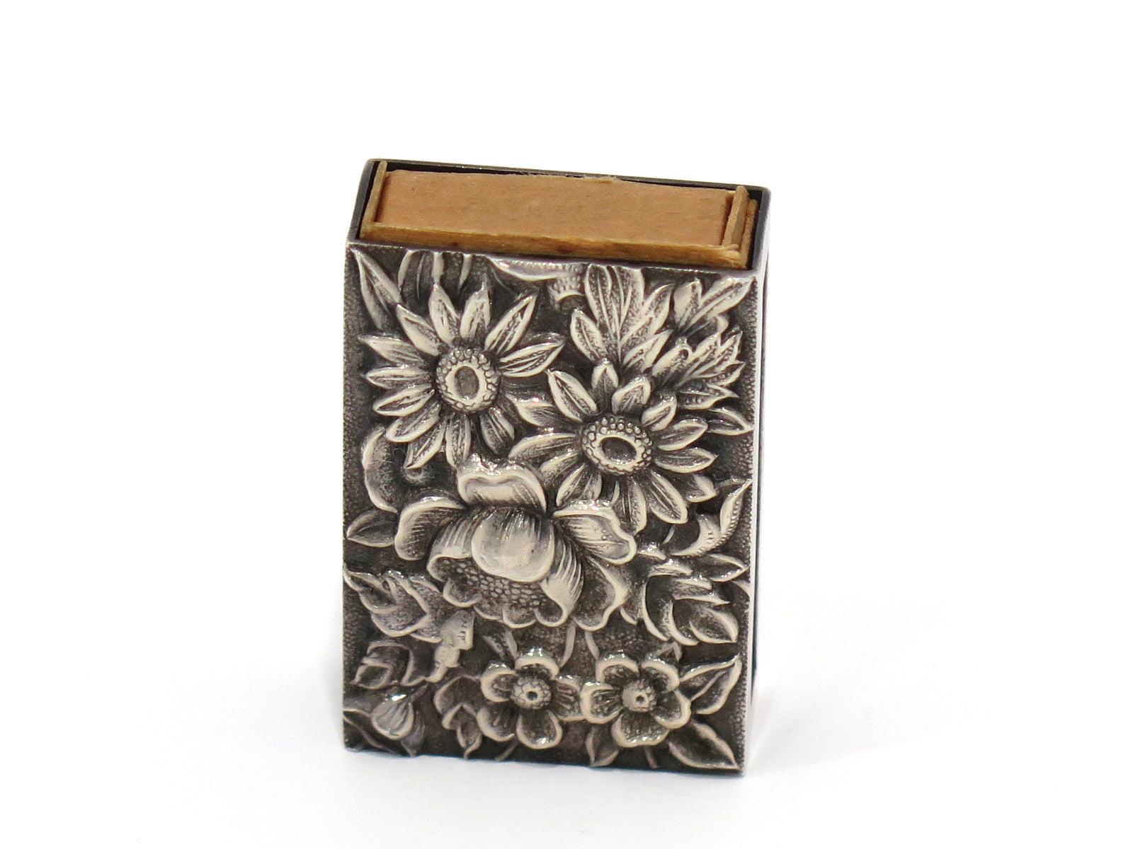 Sterling Silver S. Kirk and Son Antique Floral Repousse Match Box Case ...