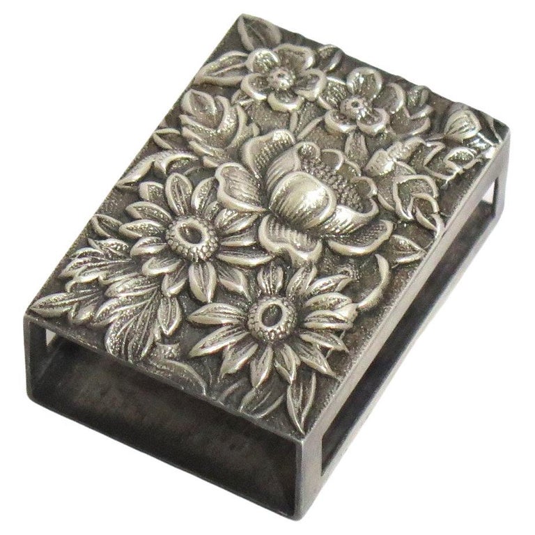 Sterling Silver S. Kirk and Son Antique Floral Repousse Match Box Case ...