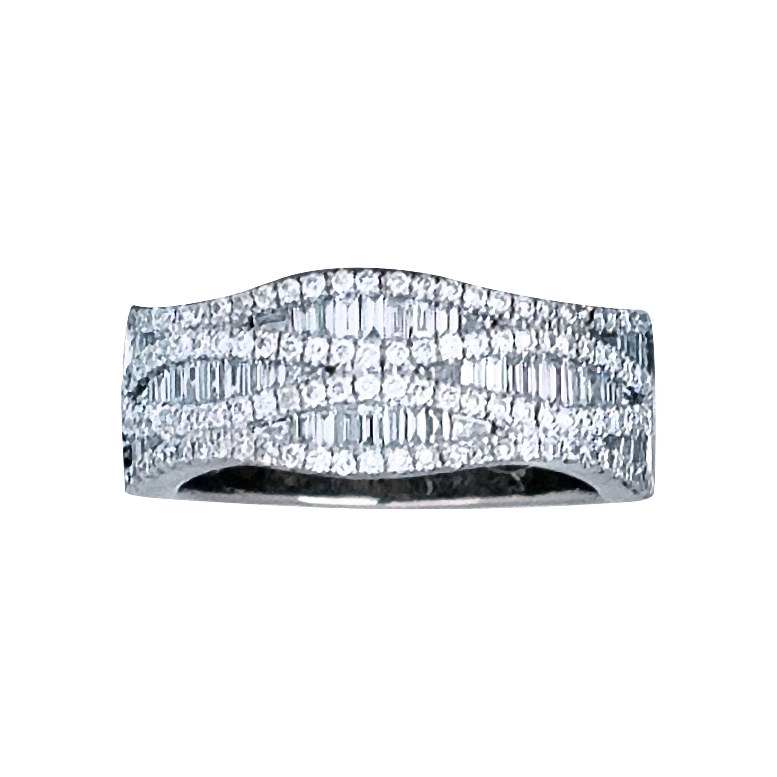 1 Carat Baguette and Round Diamond Ladies Band For Sale at 1stDibs