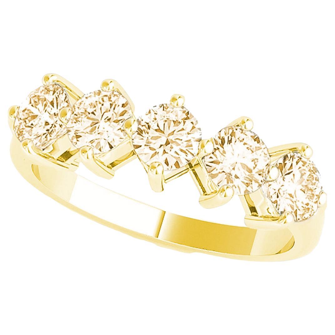 3 1/2 Carat Real Natural Round Diamond Full Eternity Band Ring in 14k ...