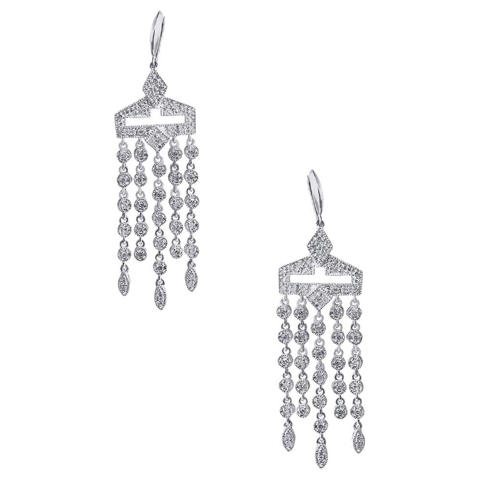 Antique Chalcedony Pendeloque Earrings at 1stDibs