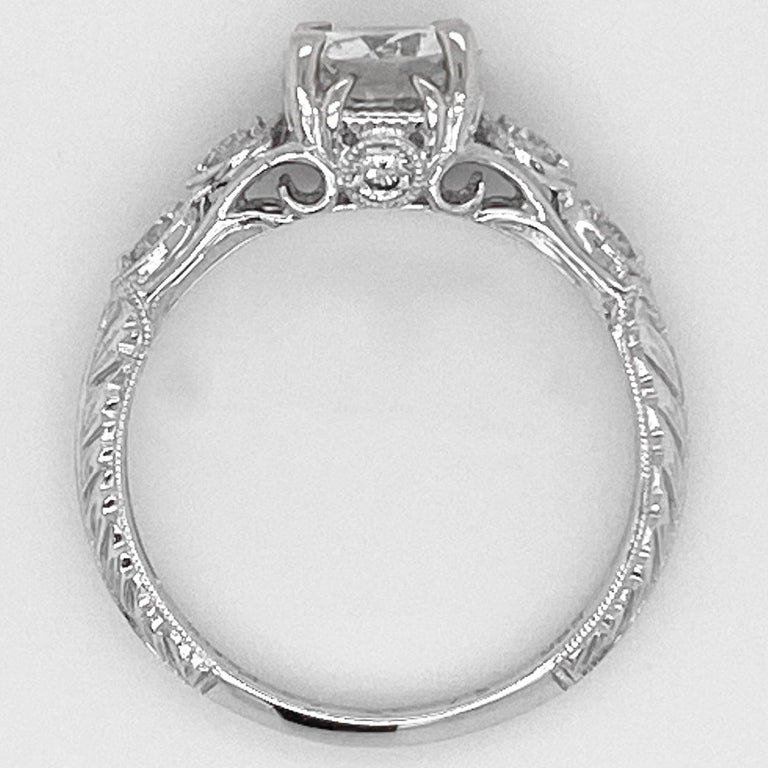Customizable 1 Carat Diamond Engagement Ring, White Gold, Round ...
