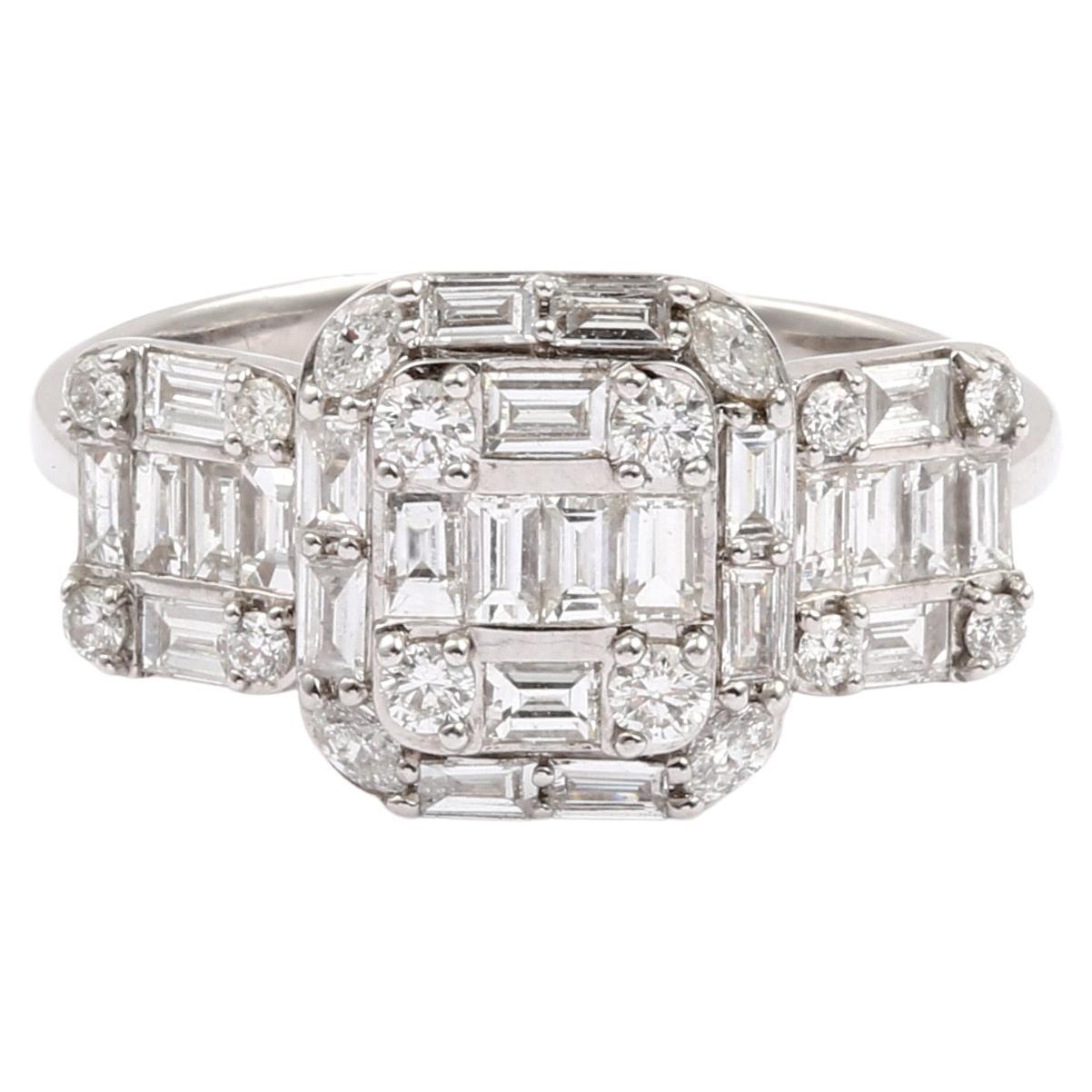 Certified 4.21 Carats Brazilian Emerald Diamonds 18 Carats White Gold ...