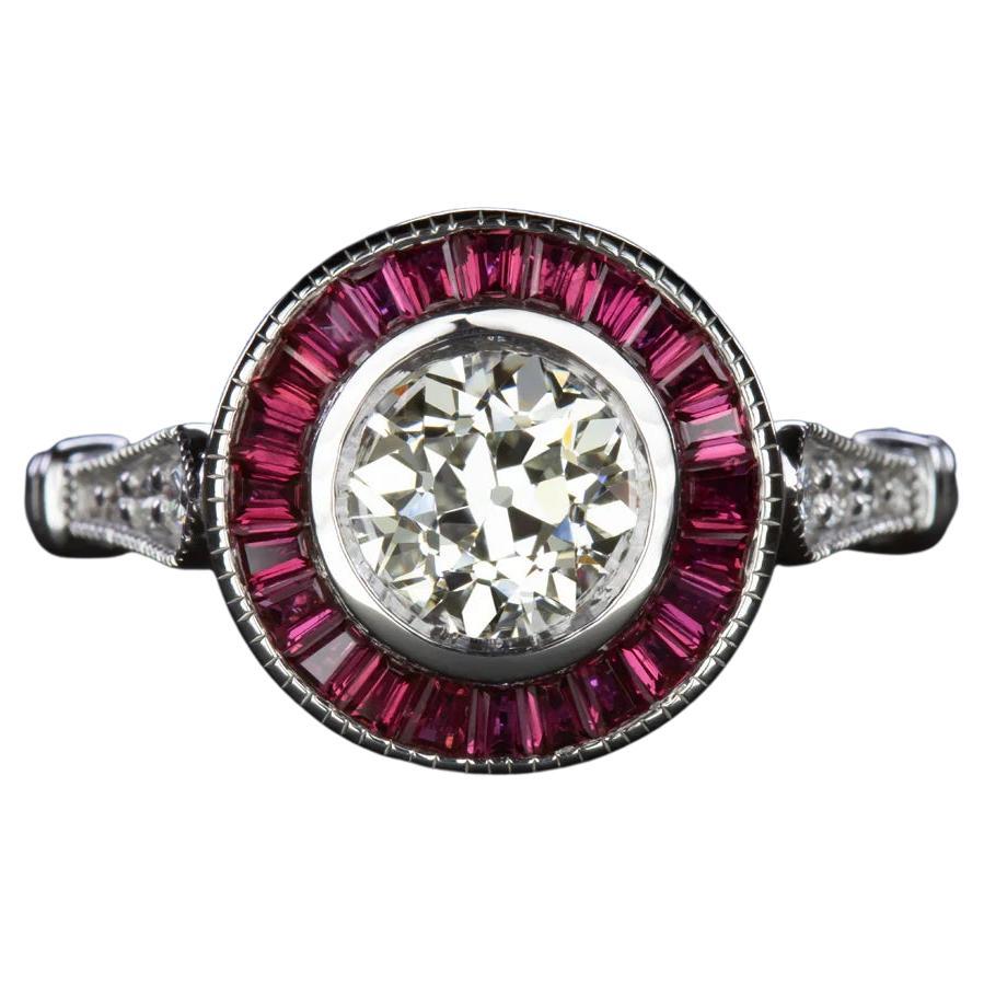 17.94 Carat Cushion Cut Ruby and Diamond Halo Engagement Ring For Sale ...