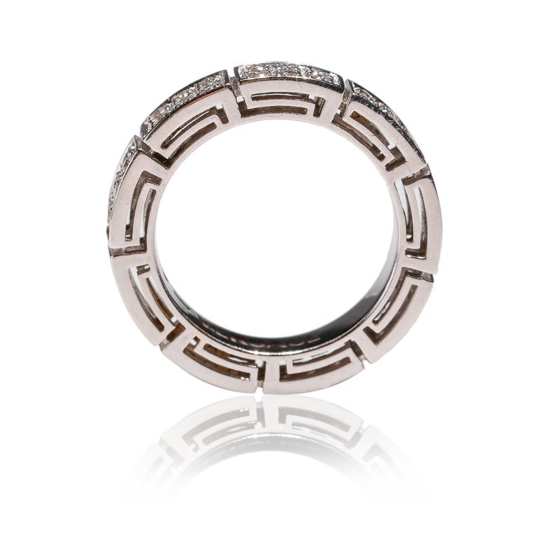 Versace 18 Karat White Gold 1.0 Carat Round Diamond Full Eternity Band ...
