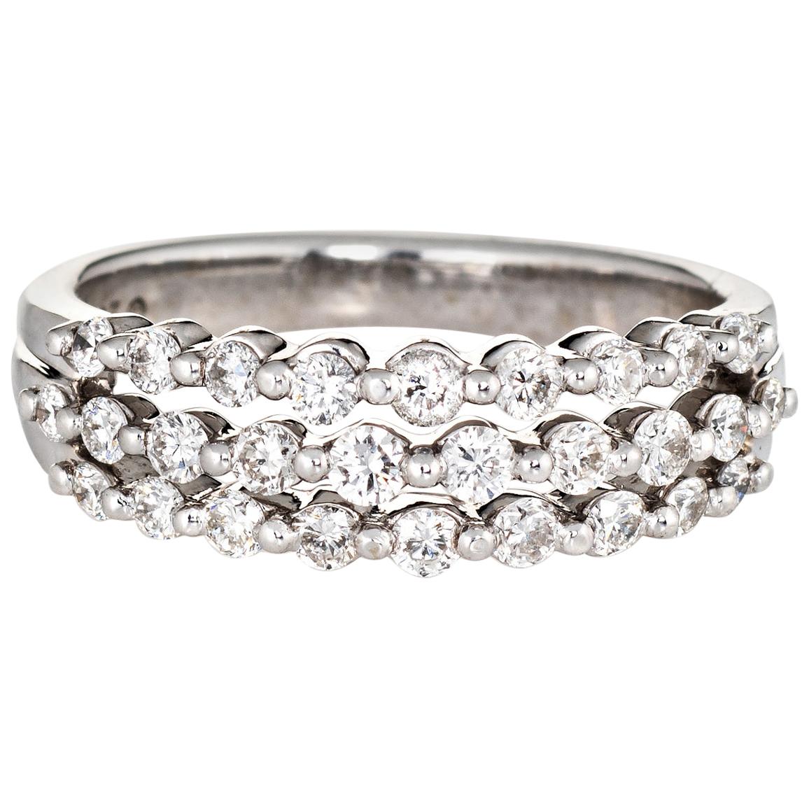 10.63 Carat Three Stackable Diamond Bands Platinum and 14 Karat at ...