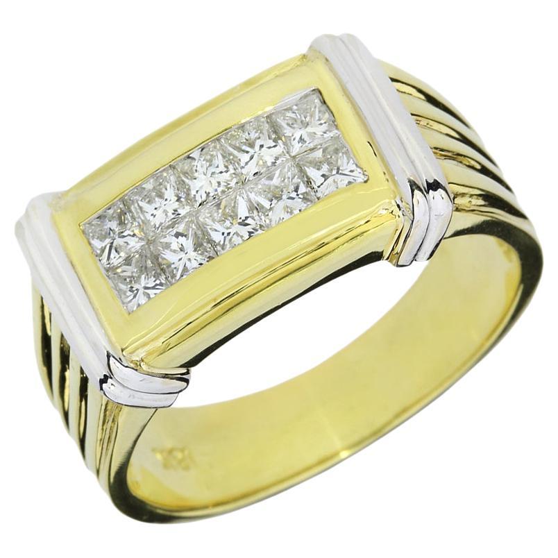 7.36 Carat Total Weight Green Tourmalines and Diamond 18K Domed Ring ...