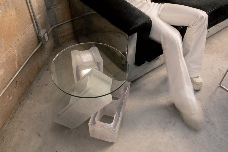 1 Cinder Block End Table, Resin For Sale at 1stDibs