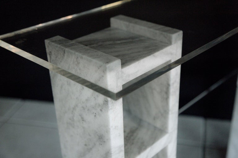 1 Cinder Block End Table, White For Sale at 1stDibs | cinder block side ...