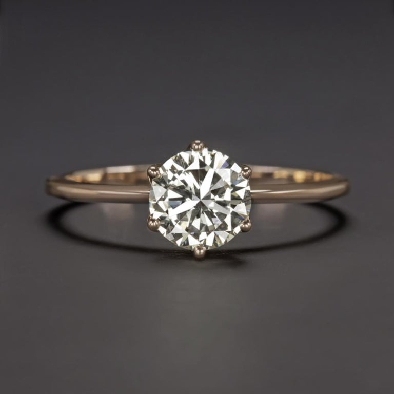 1 Ct Carat Round Brilliant Cut Diamond Engagement Ring Rose Gold ...