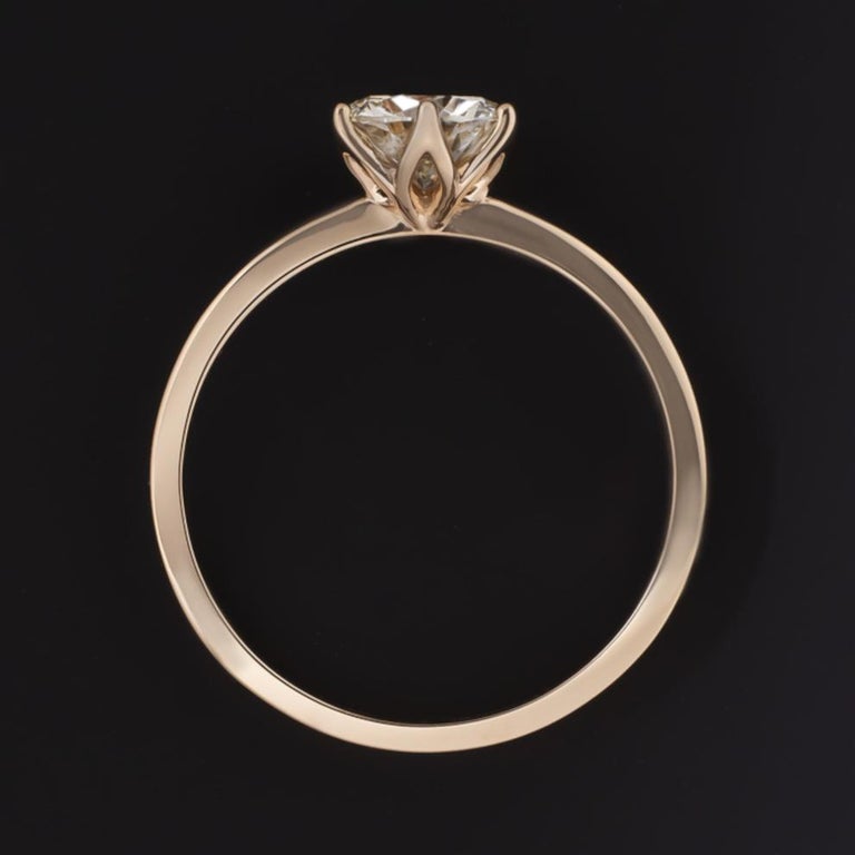 1 Ct Carat Round Brilliant Cut Diamond Engagement Ring Rose Gold ...