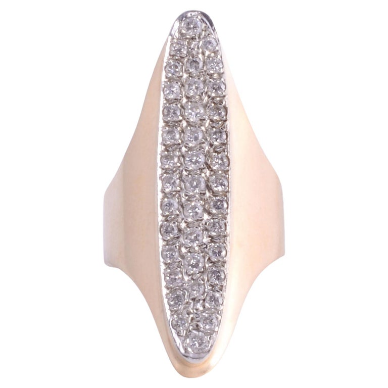 1 CTW Diamond Elongated Ring For Sale at 1stDibs