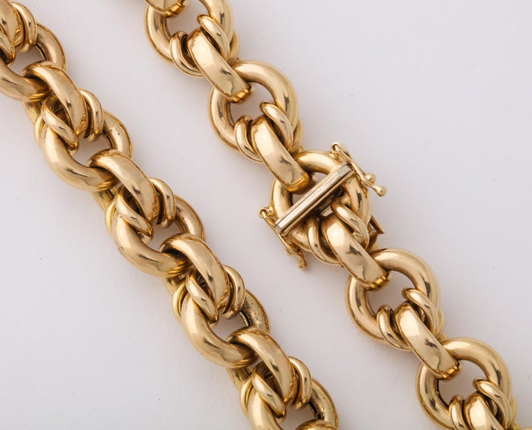 14 Karat Italian Yellow Gold Round Link Chain For Sale at 1stDibs ...