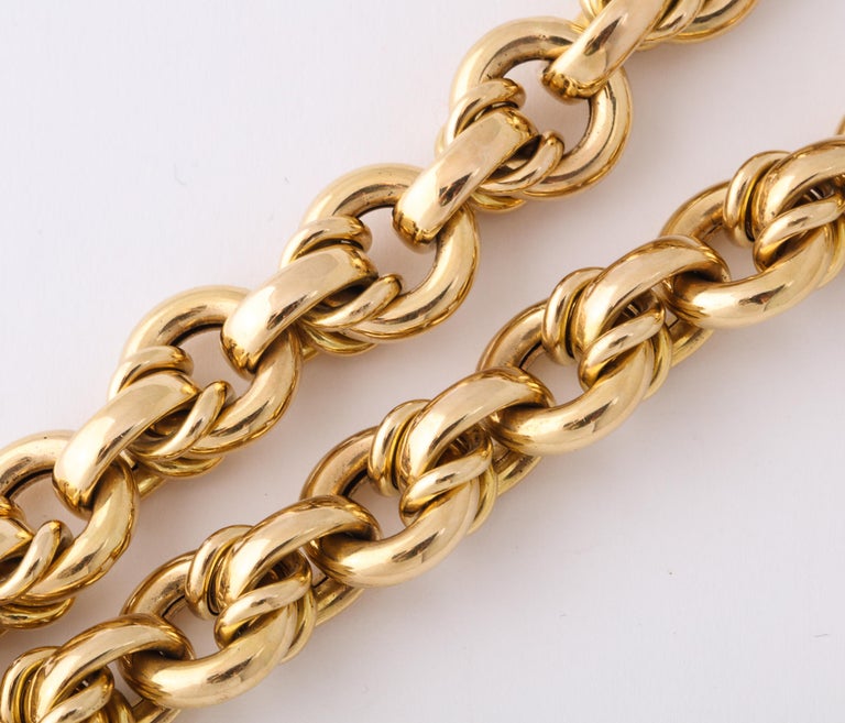 14 Karat Italian Yellow Gold Round Link Chain For Sale at 1stDibs ...