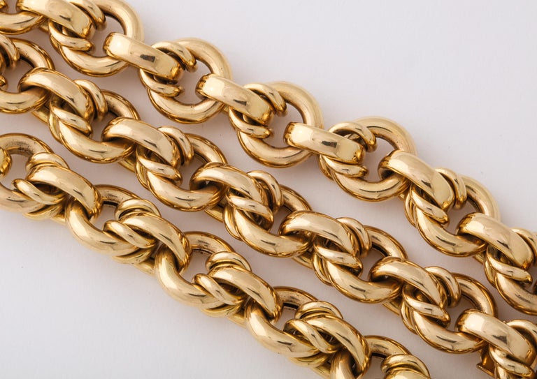 14 Karat Italian Yellow Gold Round Link Chain For Sale at 1stDibs ...