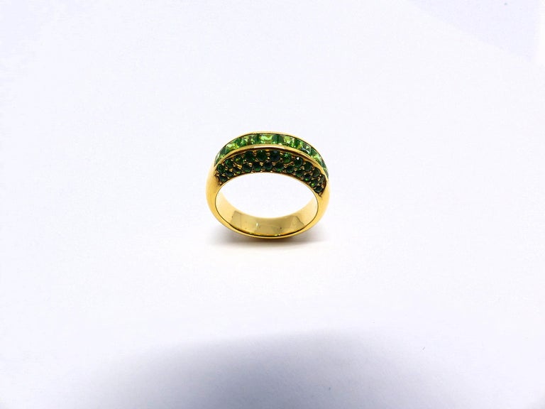 Ring in Rose Gold with Tsavorites Square and Round Channel Setting. For ...