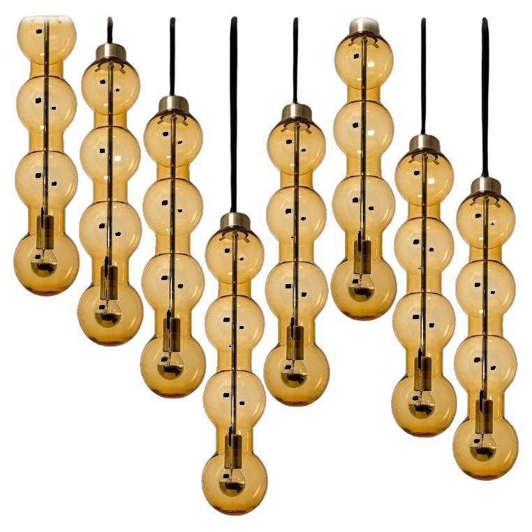 Archimede Seguso Attr. Amber Glass Pedant Lamp For Sale at 1stDibs