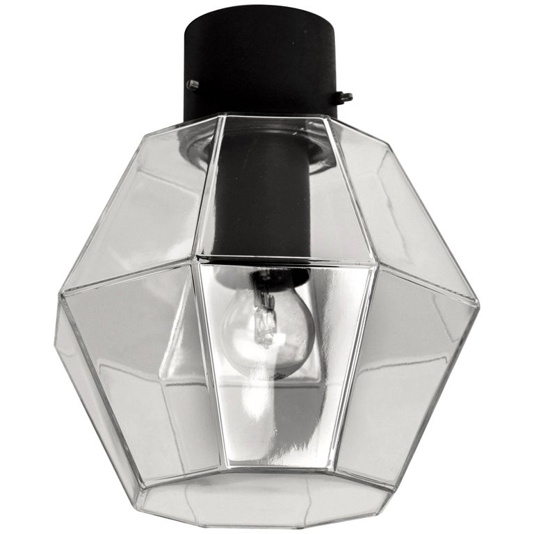 1 of 16 Limburg Geometric Glass and Cast Iron Outdoor/Indoor Flushmount ...