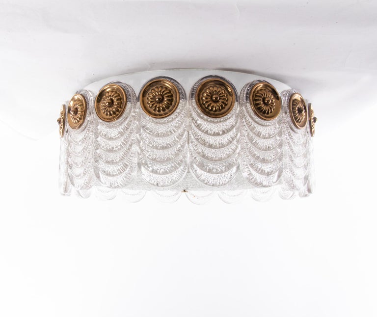 1 'of 2' 1960s Germany Kaiser Flush Mount Ceiling Lamp Murano Glass and ...