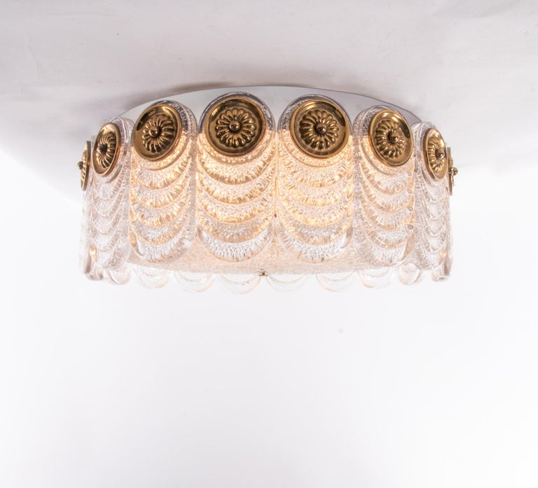 1 'of 2' 1960s Germany Kaiser Flush Mount Ceiling Lamp Murano Glass and ...