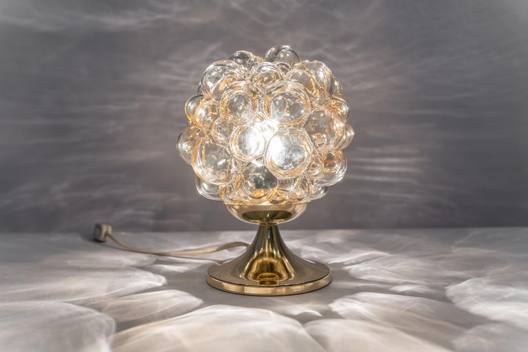 1 of 2 Amber Bubble Glass Table lamps, Germany For Sale at 1stDibs