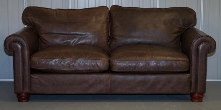 1 of 2 Fishpools Heritage Brown Leather 2-3-Seat Sofas Stunning Look ...