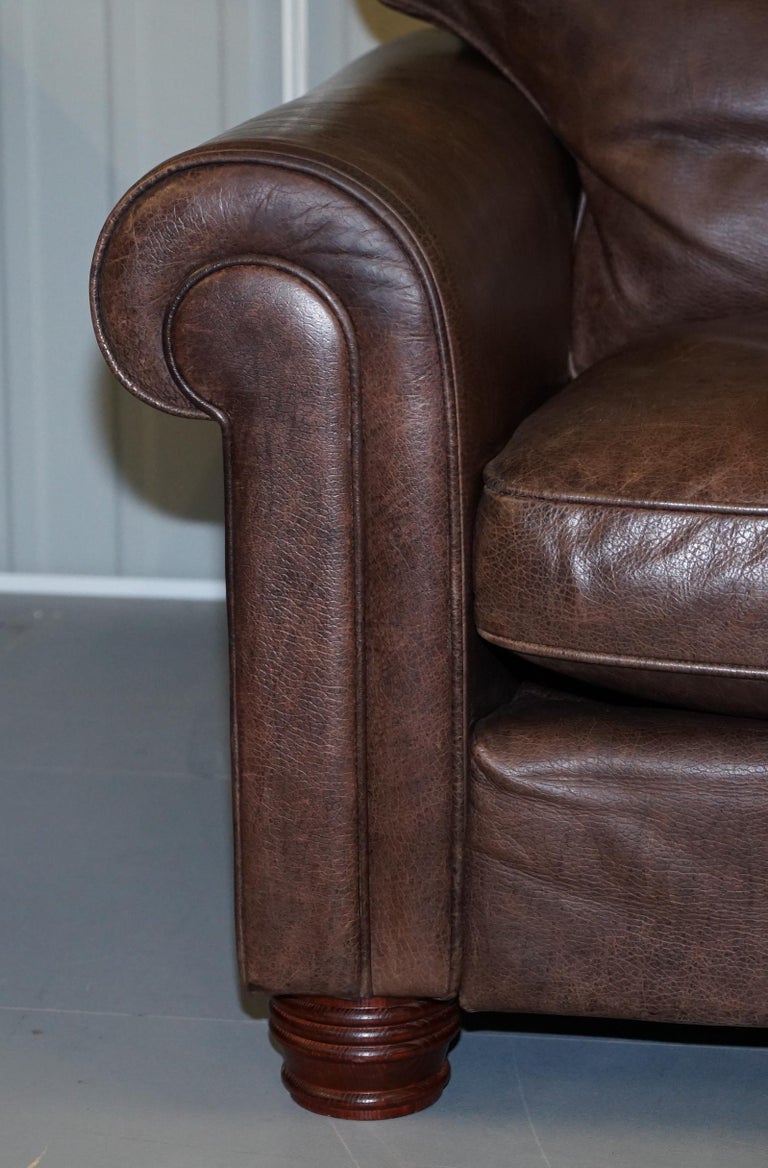 1 of 2 Fishpools Heritage Brown Leather 2-3-Seat Sofas Stunning Look ...