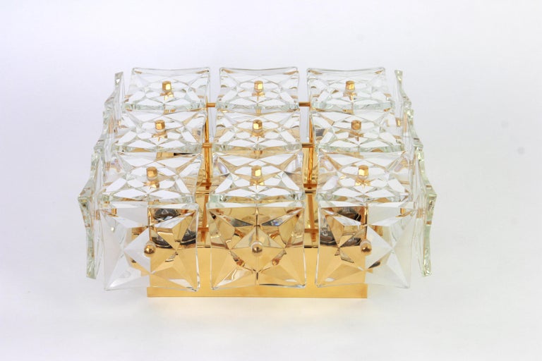 1 of 2 Large Flushmount Faceted Crystal Light Fixture by Kinkeldey ...