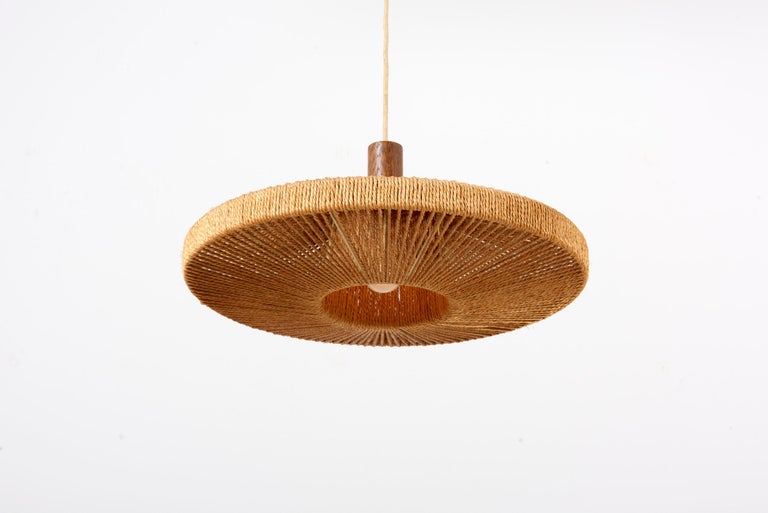 Large Temde Sisal Pendant Lamp, Switzerland, 1950s For Sale at 1stDibs