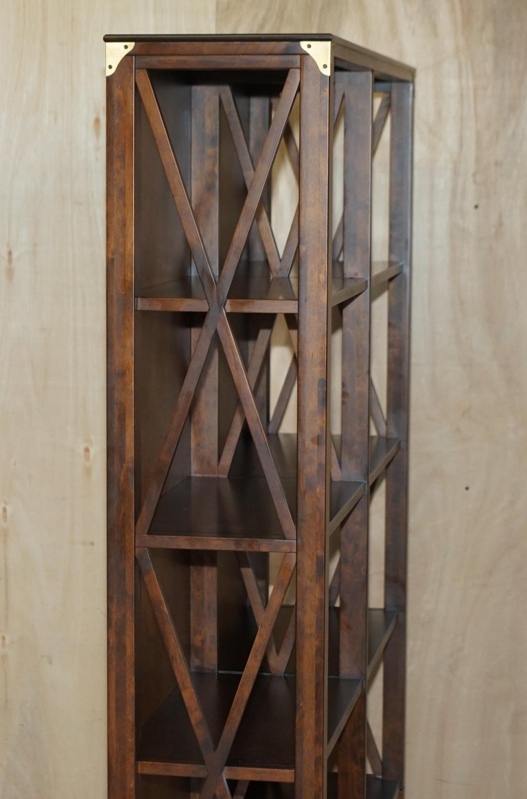 1 of 2 Laura Ashley Hardwood and Brass Military Campaign Bookcases with ...