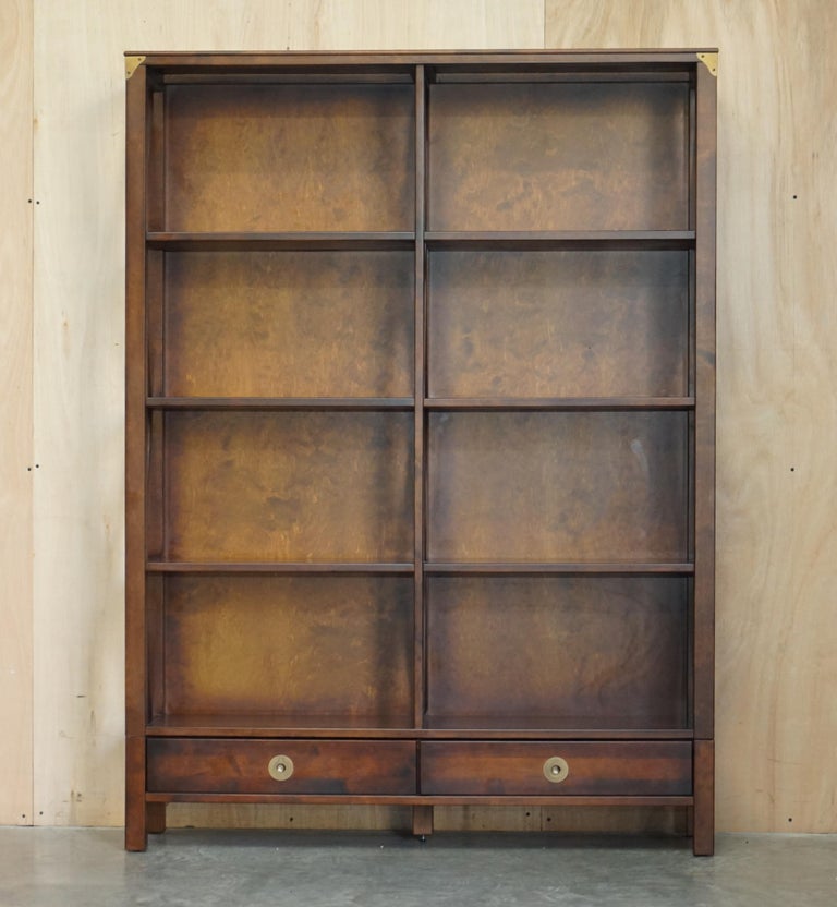 1 of 2 Laura Ashley Hardwood and Brass Military Campaign Bookcases with ...