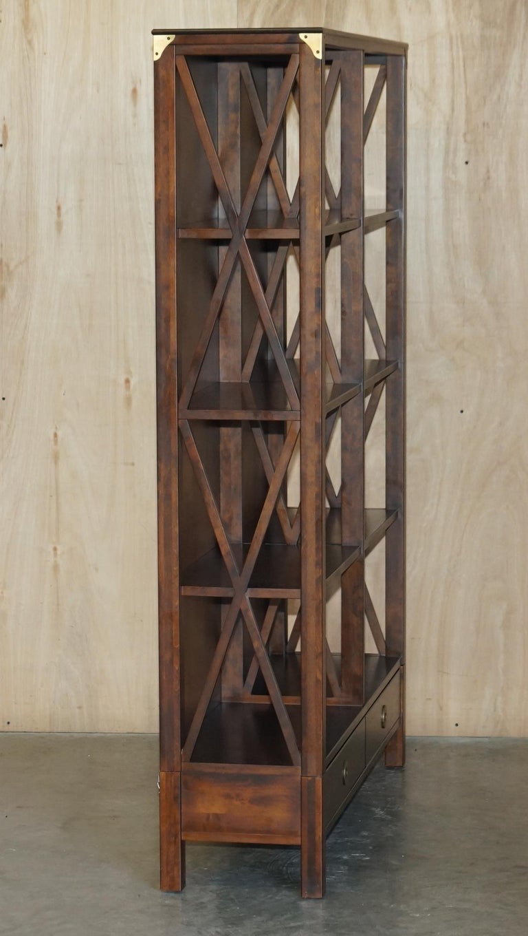 1 of 2 Laura Ashley Hardwood and Brass Military Campaign Bookcases with ...