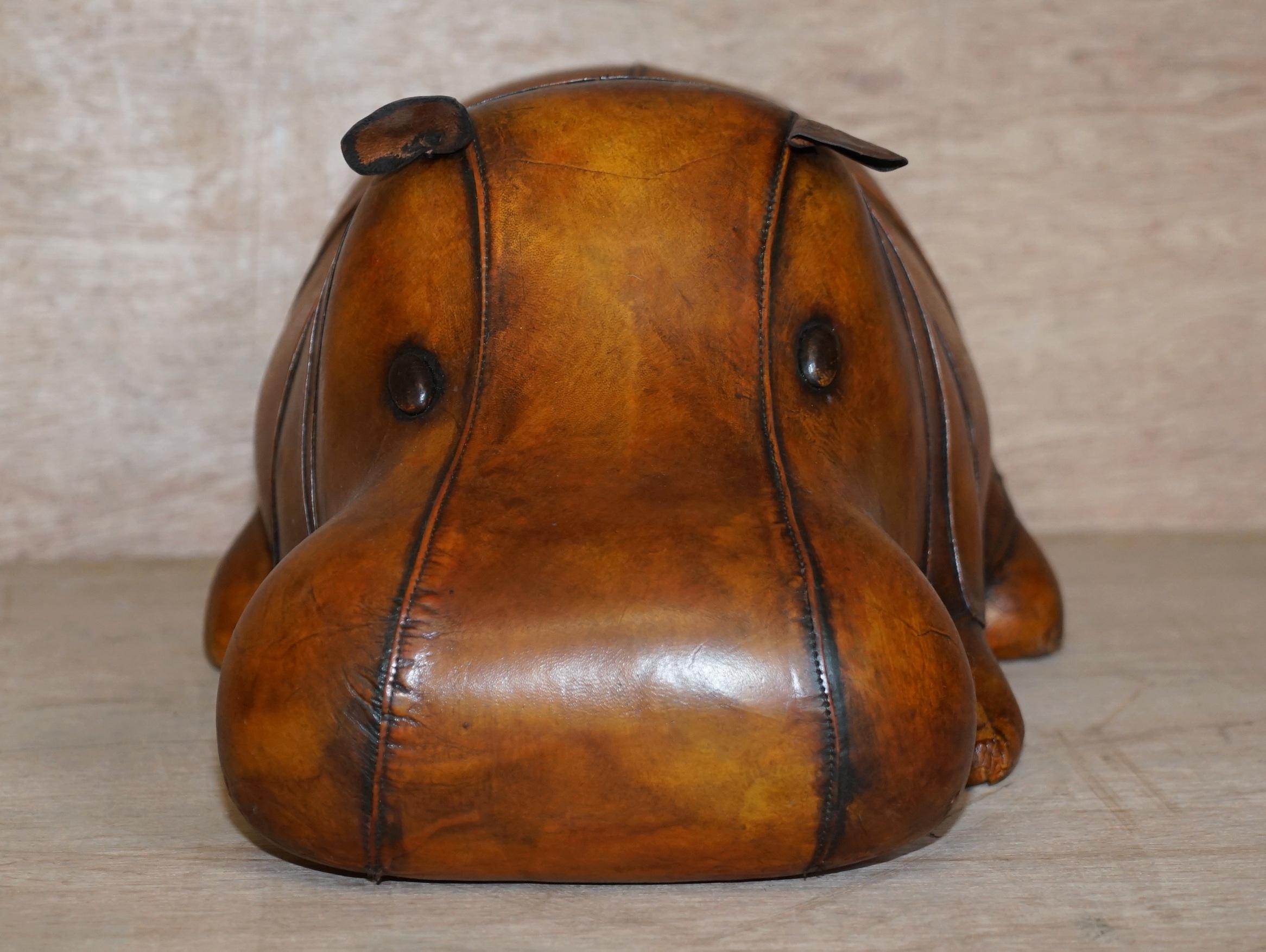 New Old Stock Liberty London Style Omersa Brown Leather Footstool ...