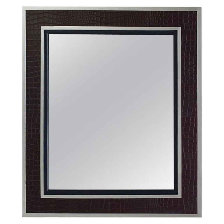 1 of 2 New Ralph Lauren City Modern Mirror Crocadile Leather Chrome For ...