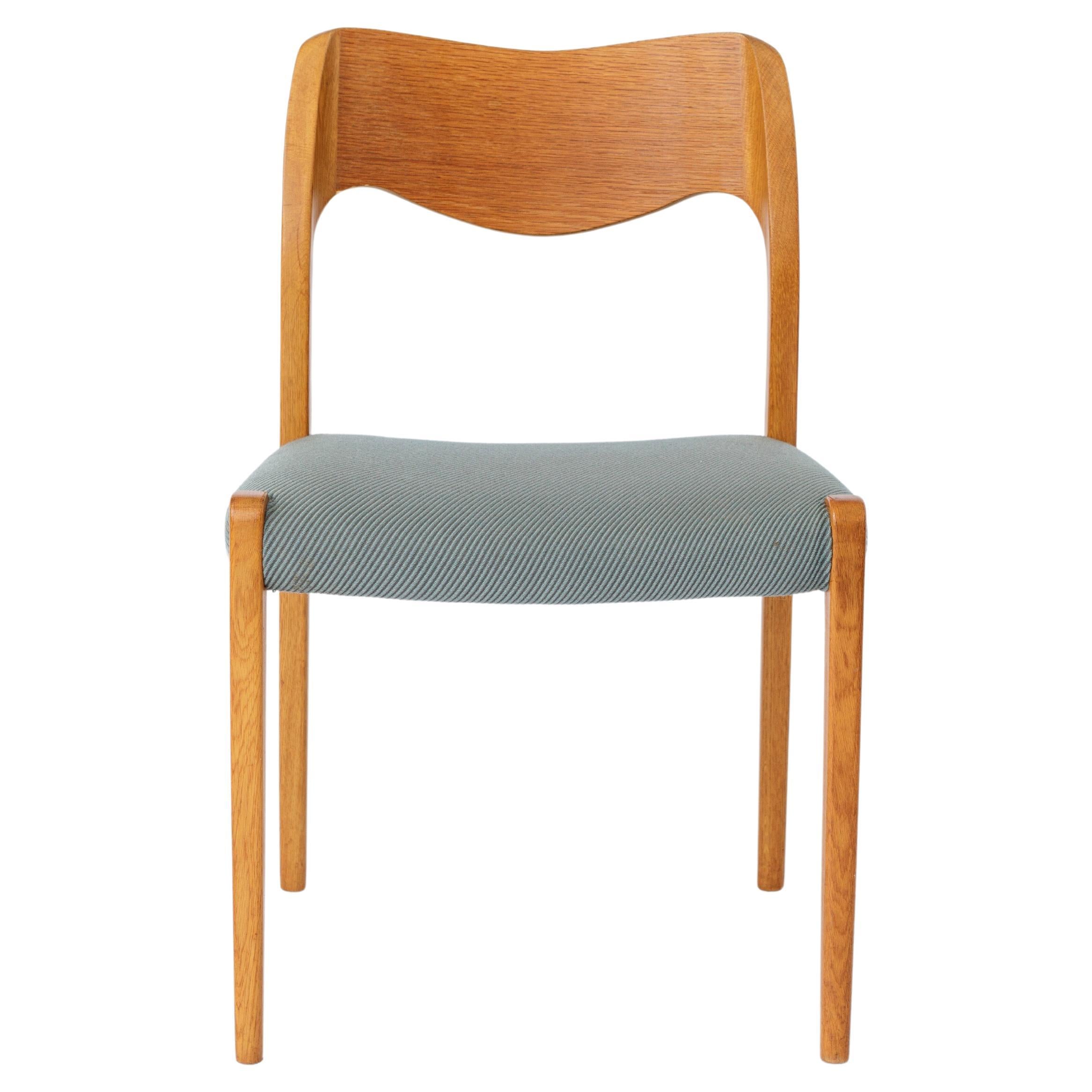 1 of 2 Niels Moller Chair, model 71 Oak, 1950s Vintage Danish For Sale ...