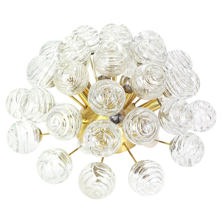 1 of 2 Spectacular Sputnik Flush Mount Glass Snow Balls by Doria ...