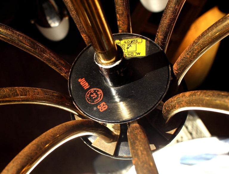 1 of 2 Spider Sputnik Chandelier in Black and White, Germany 1950s For ...