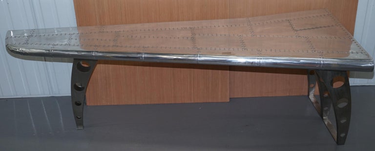 1 of 2 Stunning Aluminium Aeroplane Wing Desks or Writing Tables Large ...