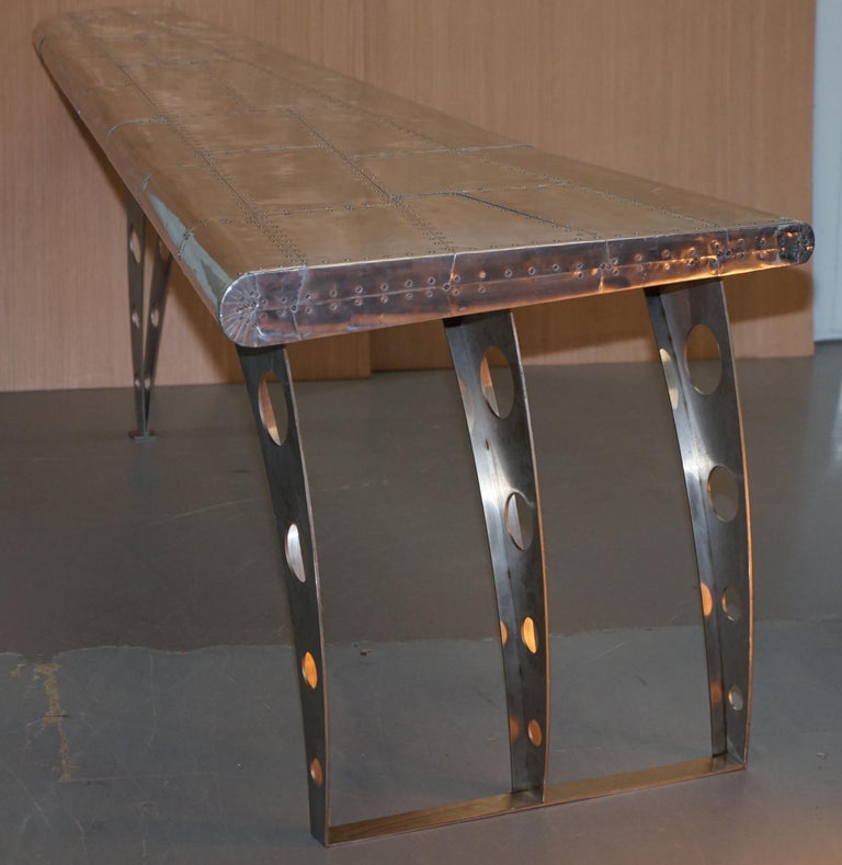 1 of 2 Stunning Aluminium Aeroplane Wing Desks or Writing Tables Large ...