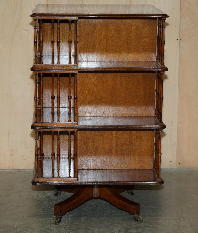 1 of 2 Victorian Antique Howard and Son's Revolving Library Bookcase ...