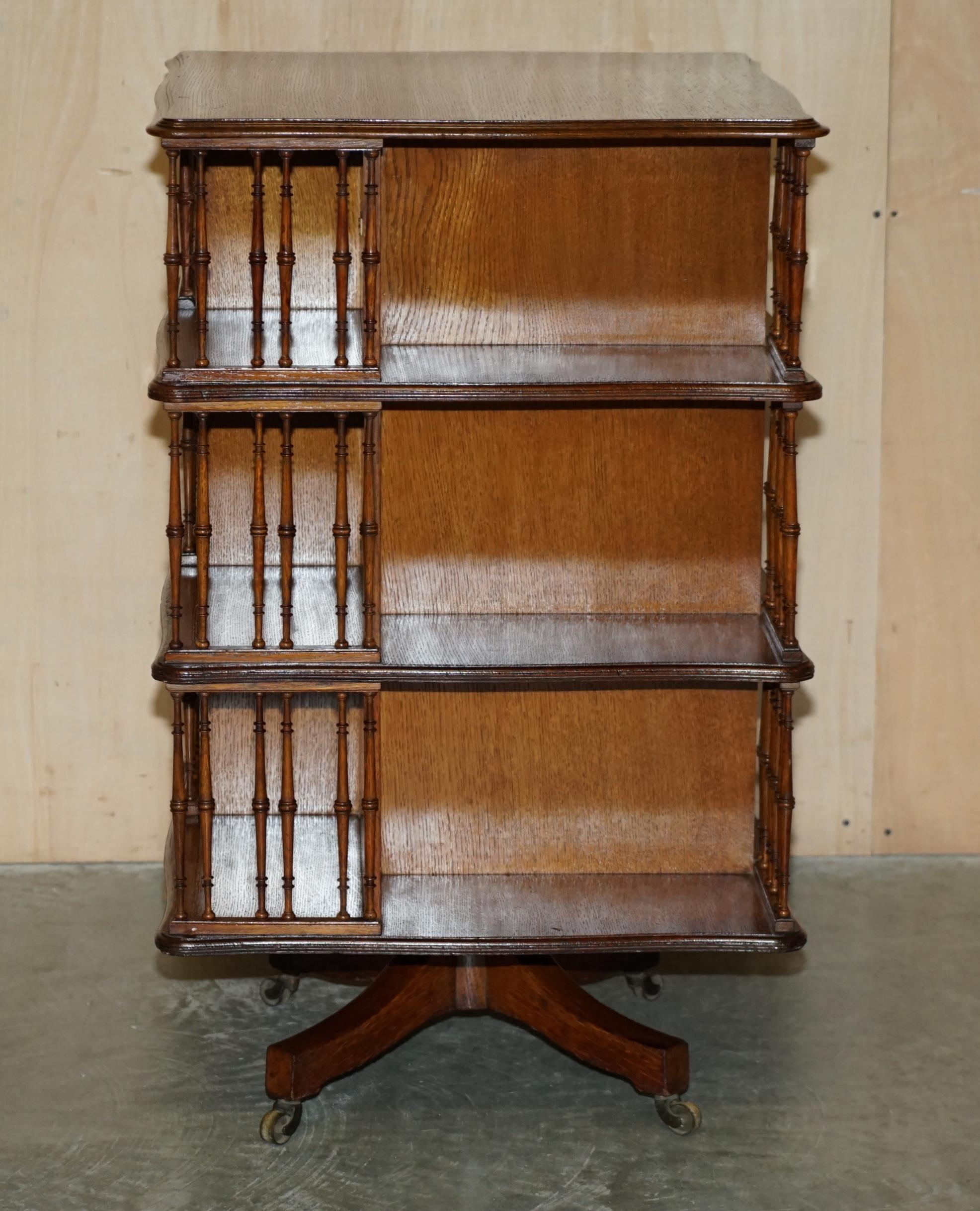 1 of 2 Victorian Antique Howard and Son's Revolving Library Bookcase ...