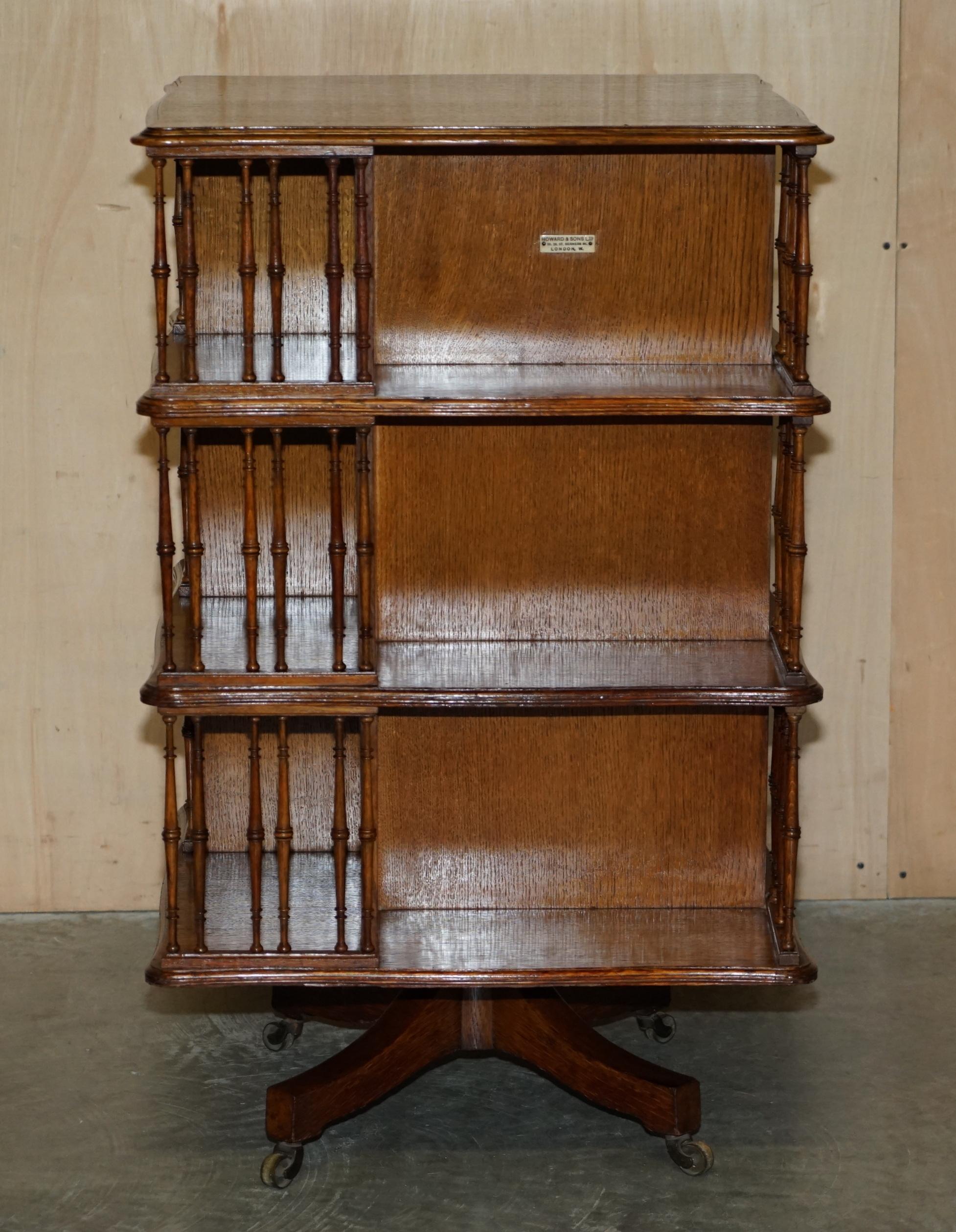 1 of 2 Victorian Antique Howard and Son's Revolving Library Bookcase ...