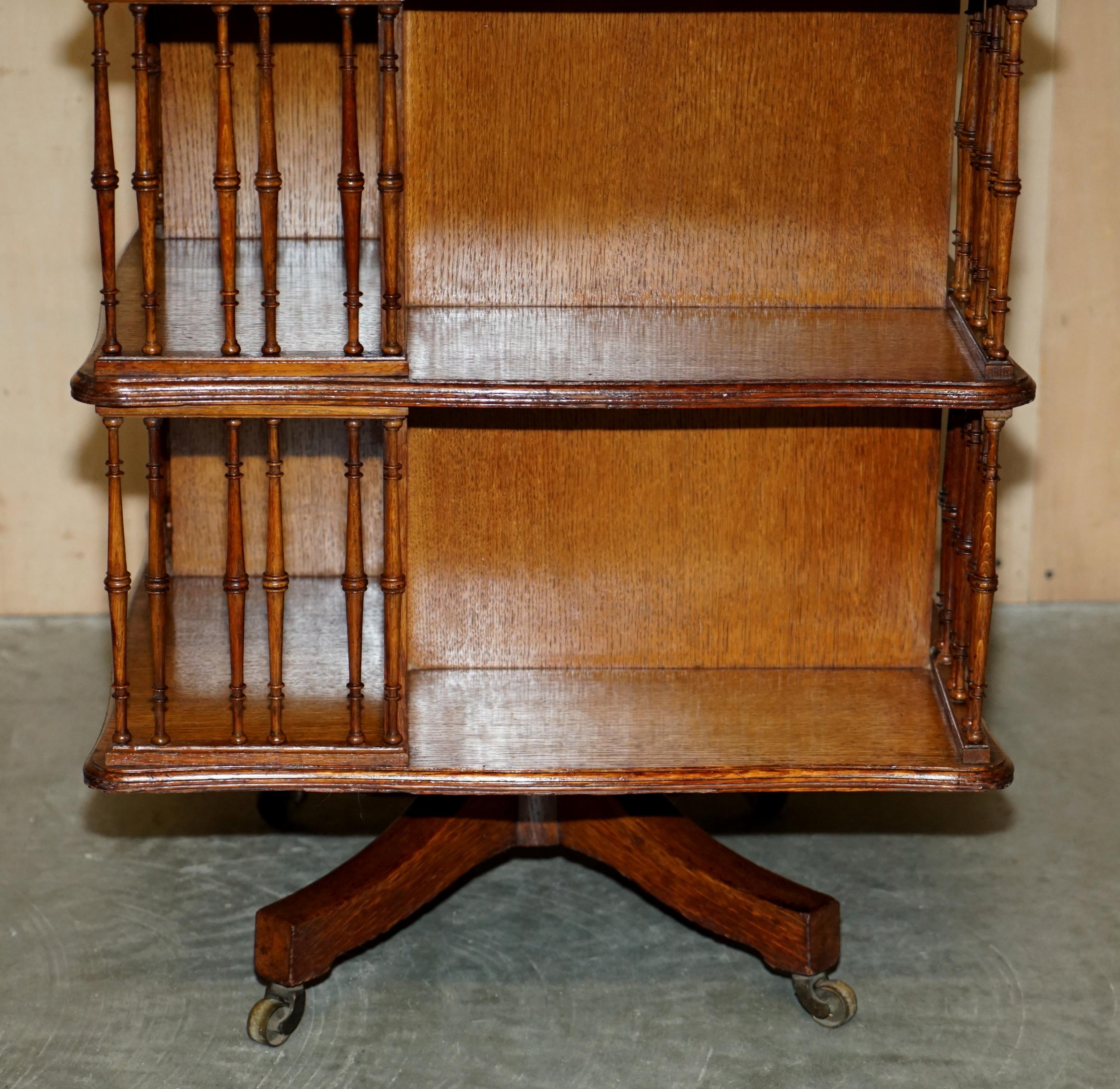 1 of 2 Victorian Antique Howard and Son's Revolving Library Bookcase ...