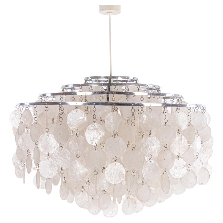 '1 of 3' Fun Shell Chandelier by Verner Panton for J. Luber Ag ...