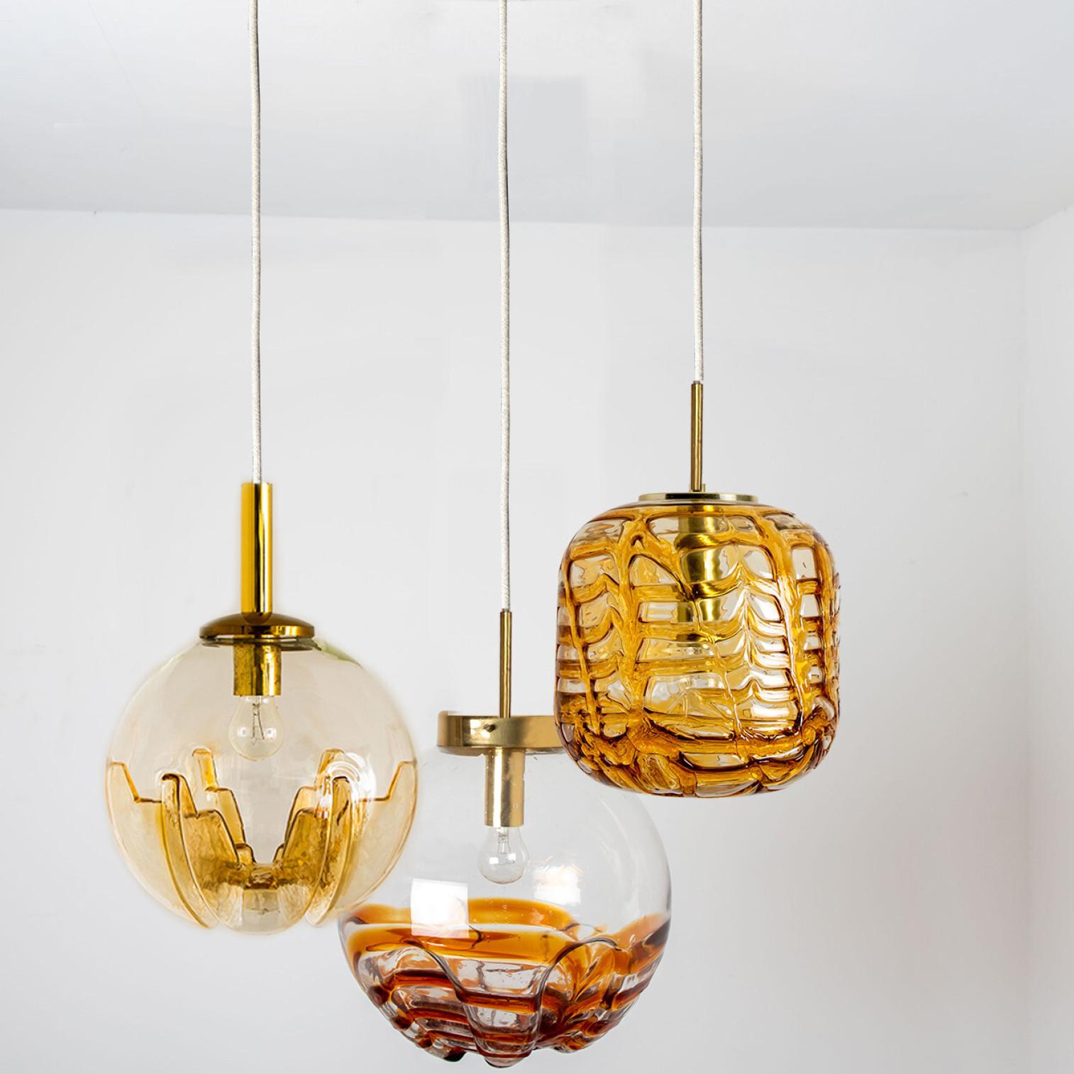 1 of 3 Mixed Colored Glass Pendant Lights, Germany, 1960s For Sale at ...