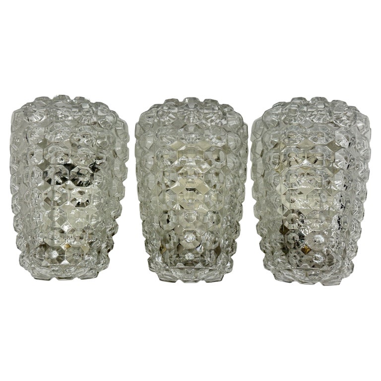 1 of 3 Wall Lights Sconces Clear Diamond Shape Glass by Limburg ...