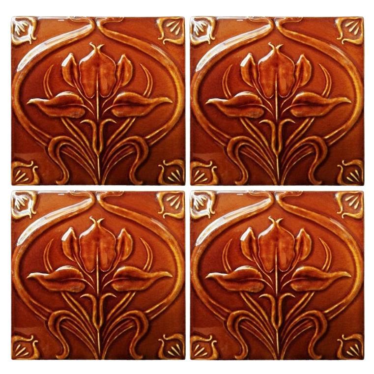 1 of 300 Art Nouveau Relief Tiles, Morialmé, circa 1930's For Sale at ...