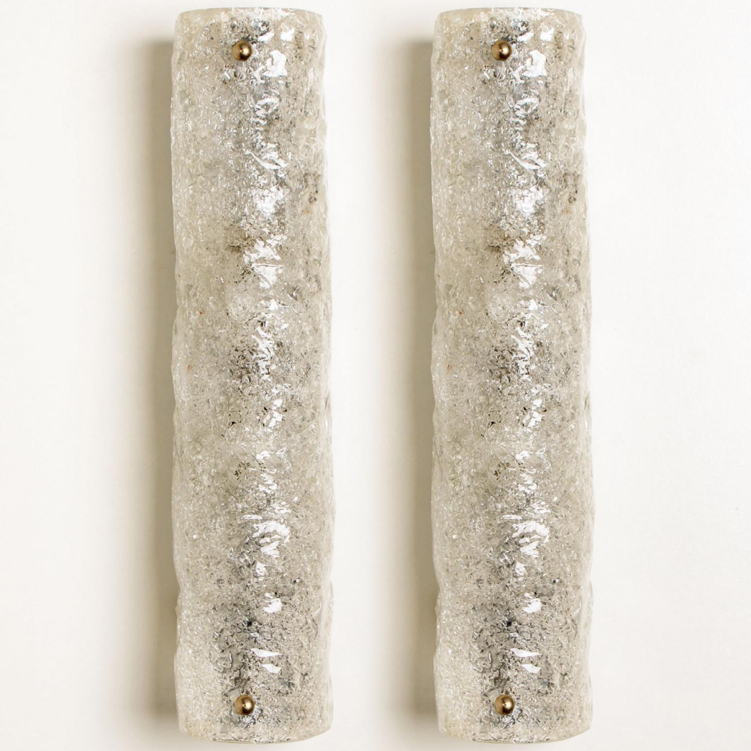 1 of 4 Ice Glass Wall Light Fixtures by Hillebrand, Germany, 1960s For ...