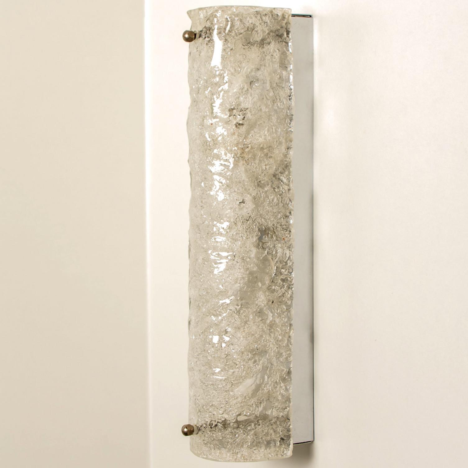 1 of 4 Ice Glass Wall Light Fixtures by Hillebrand, Germany, 1960s For ...