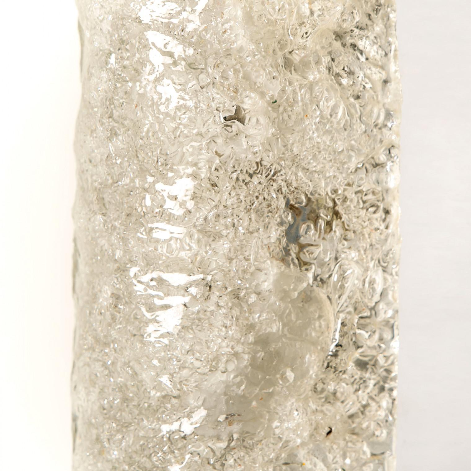 1 of 4 Ice Glass Wall Light Fixtures by Hillebrand, Germany, 1960s For ...
